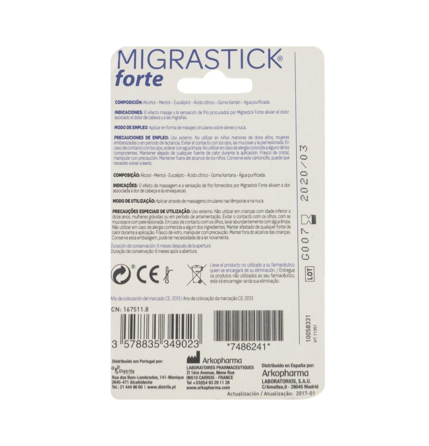 Comprar Migrastick Forte (1 Envase 2 Ml) | Dermofarma.es