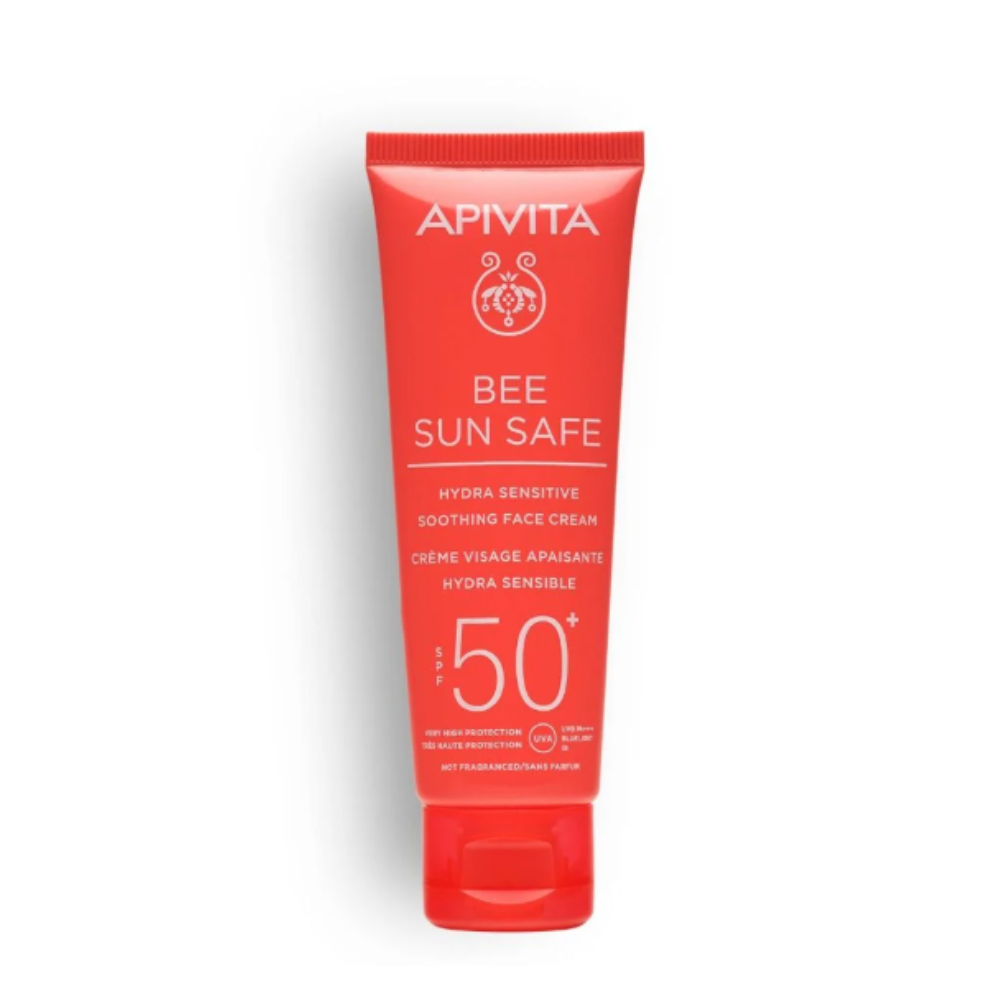 Bee Sun Safe Hydra Sensitive Crema Facial Calmante SPF50+, 50 ml. - Apivita