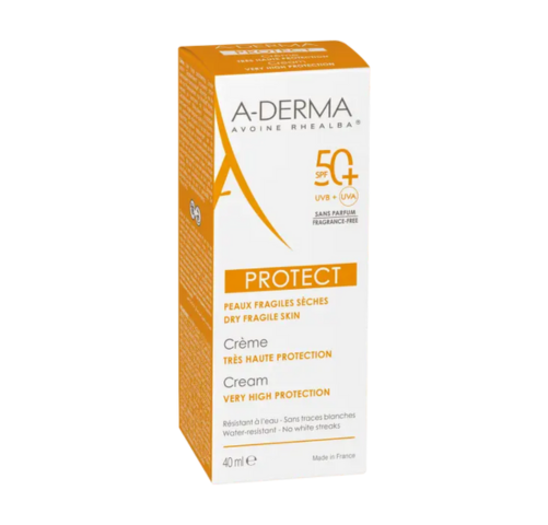Aderma Protect Crema Solar Sin Perfume SPF50+, 40 ml. - A-Derma